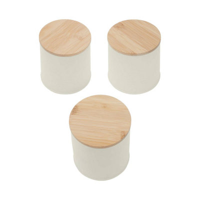 Maison by Premier Set Of Three Alton Cream Cannisters | DIY at B&Q