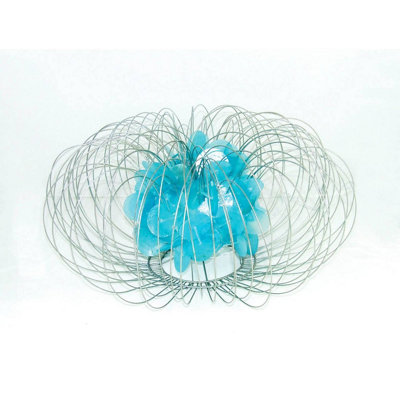 Maison by Premier Silver Wire Blue Table Lamp