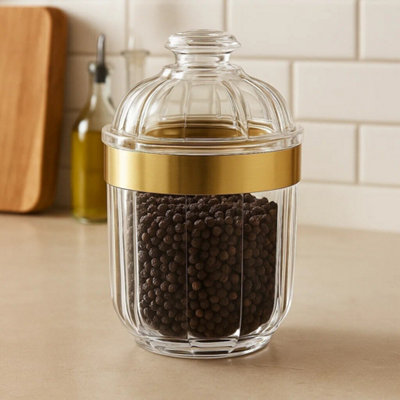 Maison by Premier Small Light Gold Acrylic Canister | DIY at B&Q