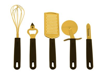 Maison by Premier Zing Five Piece Light Gold Kitchen Gadget Set | DIY ...