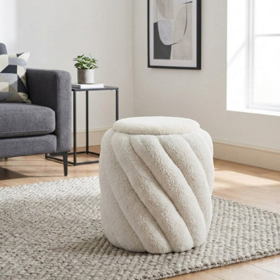 Maison Sculpted Faux Fur Ottoman