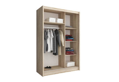 Maja Sliding Door Wardrobe with 1 Mirror 130cm Oak Sonoma