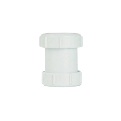 Make Compression 40mm Straight Coupler White (One Size) | DIY at B&Q