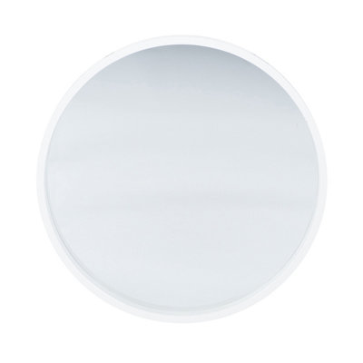 Make It A Home Cypress White Wooden Lipped Round Wall Mirror