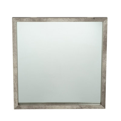 Make It A Home Gotham Concrete Effect Wood Veneer Square Wall Mirror ...