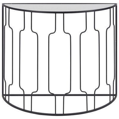 Make It A Home Mortize Mirrored Glass & Graphite Metal Half Moon ...