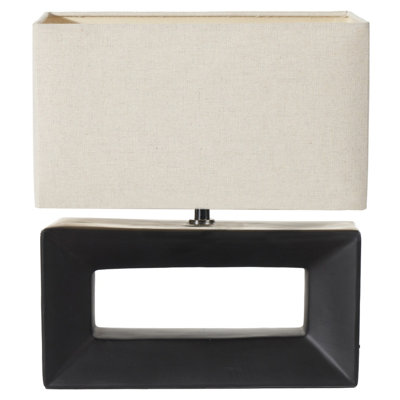 Make It A Home Nuova Block Black Ceramic Rectangular Table Lamp