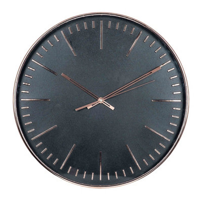 Make It A Home Townhouse Copper and Black Metallic Round Wall Clock ...