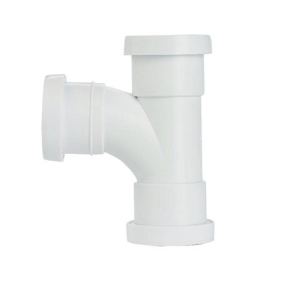 Make Push-fit Swept Tee White (32mm)