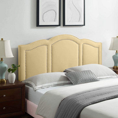 Makis Plush 26 inch Strutted Headboard - Cream