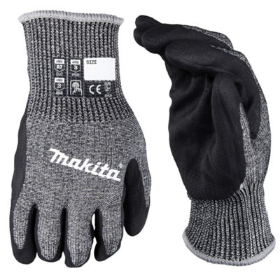 Makita Advanced FitKnit Medium Cut Level 7 Nitrile Coated Dipped Gloves ...
