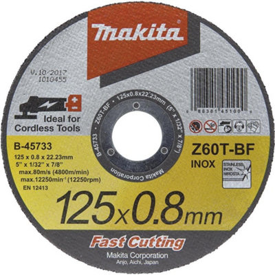 Makita B-45733 Fast Cutting Super Thin Metal Grinder Disc 125mm 0.8mm ...