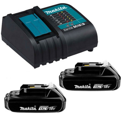 Makita BL1815N Lithium Ion 1.5ah 2x Batteries +DC18SD 9.6-18v 30min ...