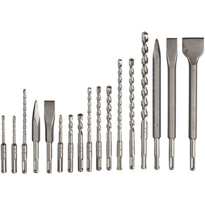 Makita D-21200 17 Piece SDS Plus Drill + Bullet Cold Flat Chisel Set ...