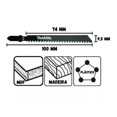 Makita D-34877 5 Piece Jig Saw Blades - Fast & Straight Cuts For Soft ...