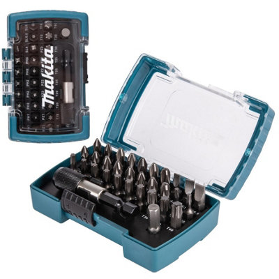 Makita D-74762 32 Piece Screwdriver Drill Bit Set Quick Release ...