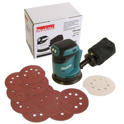 Makita DBO180Z 18v LXT Lithium Ion Random Orbital Sander 125mm Body + 11 Sheets