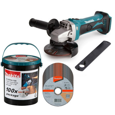 Makita DGA452Z 18v 4.5" 115mm Angle Grinder Li-Ion Bare + 100 Thin Fast ...