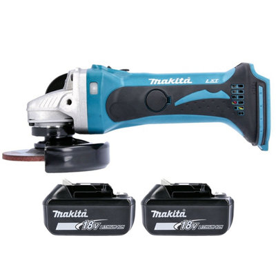 Makita DGA452Z 18V LXT Cordless 115mm Slide Switch Angle Grinder With 2 ...