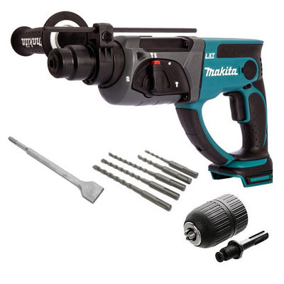 Makita DHR202Z LXT 18v SDS Hammer Drill 3 Function + 5 x Bits Chisel ...