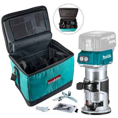 Makita DRT50Z 18V LXT Cordless Brushless Laminate Router Trimmer DRT50 +Cube Bag | DIY at B&Q