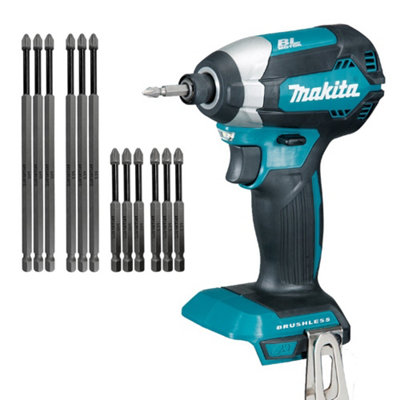 Makita DTD153Z 18V LXT Lithium Ion Brushless Impact Driver + 12 Piece ...