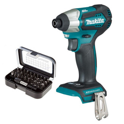 Makita DTD155Z 18v Blue Cordless Brushless Impact Driver + Makita Screw ...