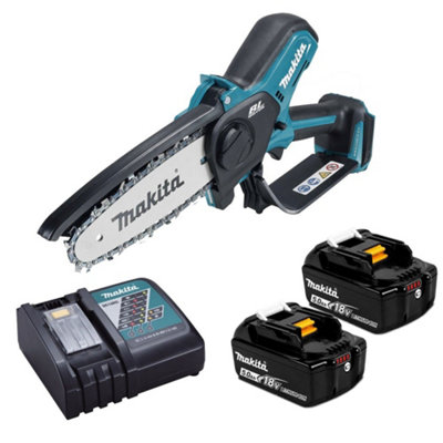 Makita DUC101Z Cordless Brushless Pruning 18V 100mm + 2 x 5AH Battery ...