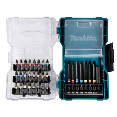 Makita E-07076 32 PC Black Colour Coded Screwdriver Drill Bit Set Clear ...