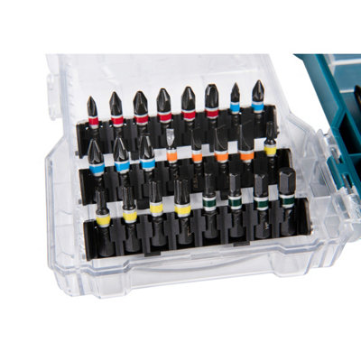 Makita E-07076 32 PC Black Colour Coded Screwdriver Drill Bit Set Clear Case