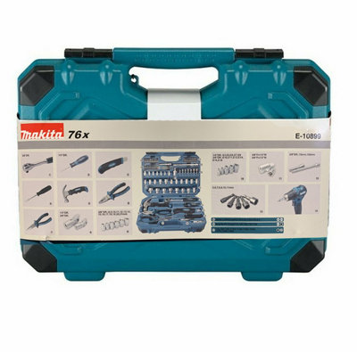 Makita E-10899 76 Piece Maintenance Kit Hand Tool Socket Set Wrench ...