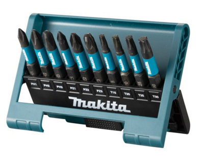 Makita E 12011 10 Piece Black Impact Driver Impact Screwdriver Bit Set Pozi 50mm