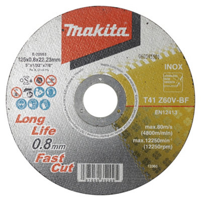 Makita E-22953 Z60V Thin Stainless Steel Cutting Discs