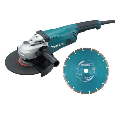 MAKITA GA9020KD/2 230MM ANGLE GRINDER WITH CASE & DIAMOND WHEEL 2000W 240V