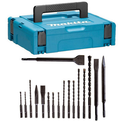 Makita Makpac Case + 17 Piece SDS Plus Drill Bit + Bullet Cold Flat ...