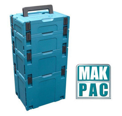 Makita MAKPAC Stack 4 Piece Connector Stackable Tool Case Type 1 2 3 and 4