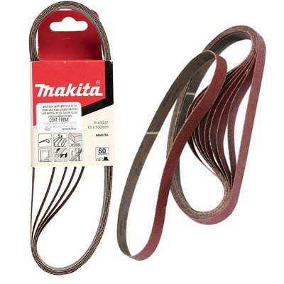 MAKITA P-43337 5 X POWERFILE SANDING BELTS 60 GRIT MEDIUM 13X 533MM ...
