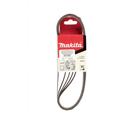 MAKITA P-43337 5 X POWERFILE SANDING BELTS 60 GRIT MEDIUM 13X 533MM ...