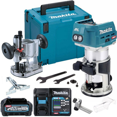 Makita RT001GZ21 40V Cordless Brushless Router Trimmer Plunge Base + 2 ...