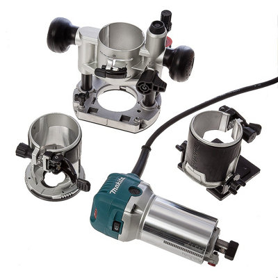 Makita RT0700CX2 240V 1/4" Router Laminate Trimmer Guide Plunge Base ...