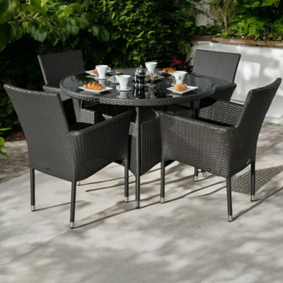 Malaga Four Seater Fixed Dining Set