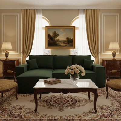 Malaga L Shaped MDF Corner Sofa Bed with Storage DL Pull Out Seat Loose ...