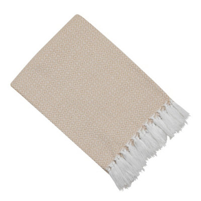 Malini Diamond Design Throw Natural | DIY at B&Q