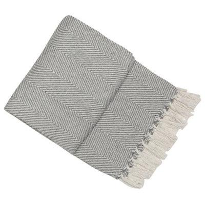 Malini Soft Recycled Throw Silver | DIY at B&Q