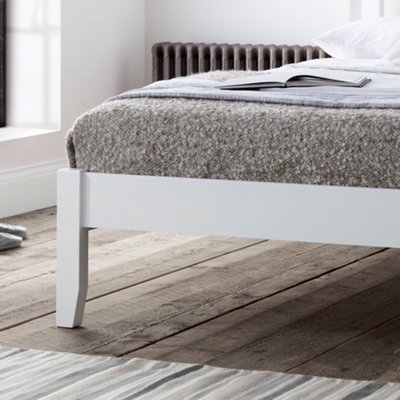 Malmo White Wooden Bed Frame Double 4ft6 Bed Frame Only
