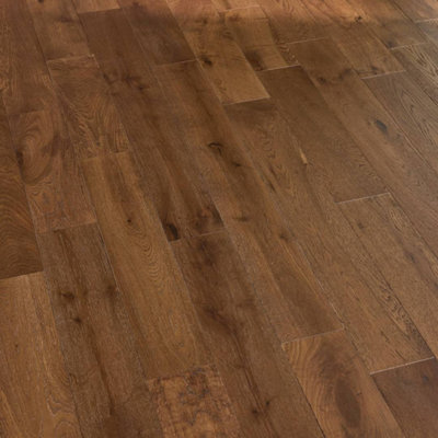 Malton 18mm x 120mm Double Smoked Brushed Matt Lacquer Solid Oak ...