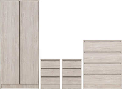 Malvern 2 Door Wardrobe Bedroom Set - Urban Snow | DIY at B&Q