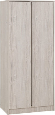 Malvern 2 Door Wardrobe in Urban Snow Beige Finish Recessed Handles