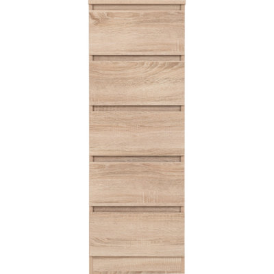 Malvern 5 Drawer Narrow Chest - Sonoma Oak