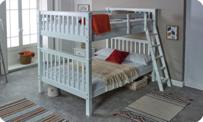 Malvern White Bunk Bed - Convertable into two 4ft beds (quad sleeper)